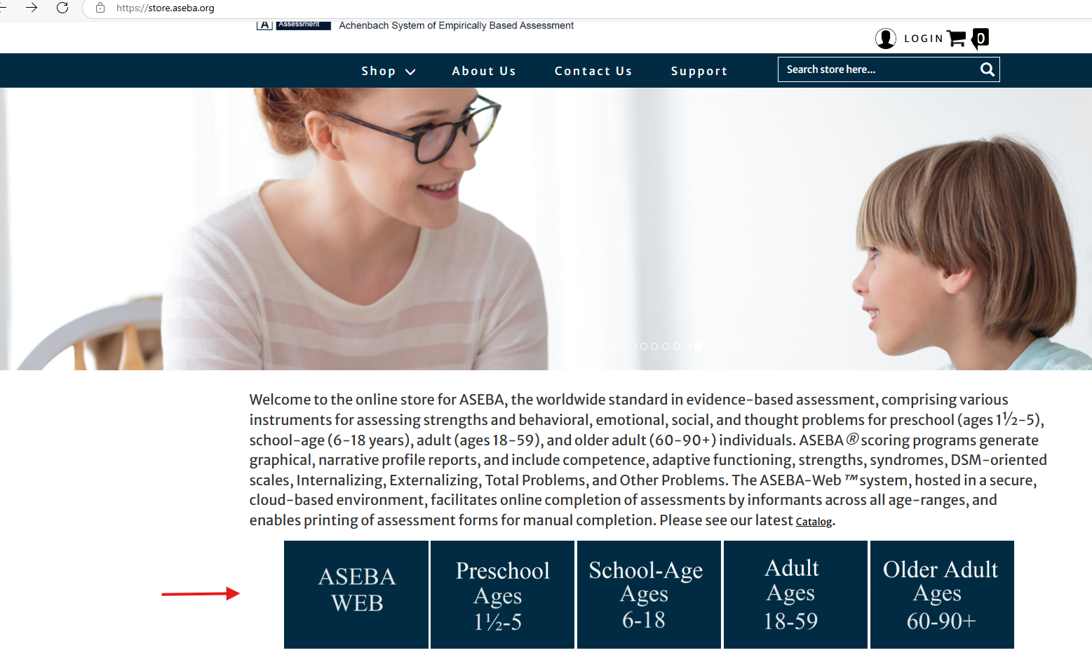 How to renew my ASEBA-Web account from ASEBA Store Website (without logging in) - answers.aseba.org