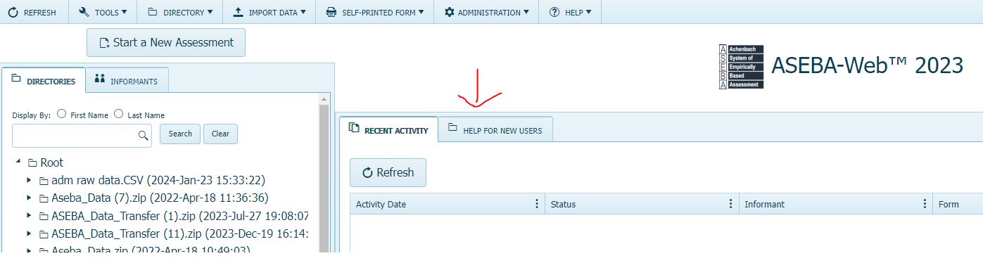 Where to Find Help for New Users - ASEBA-Web - answers.aseba.org