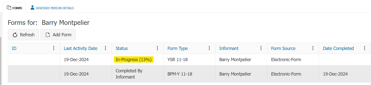 New in v4.5.1.4: Progress Tracking from ASEBA-Informant™ - answers ...